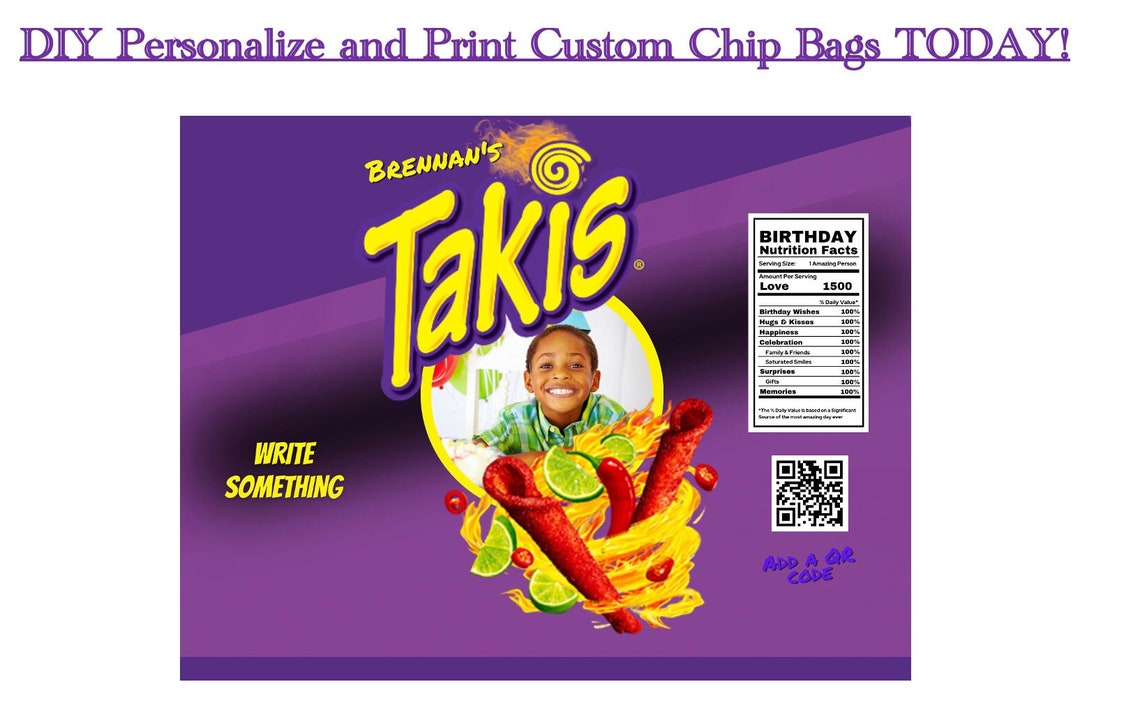 Custom Taki's Chip Bag - Etsy