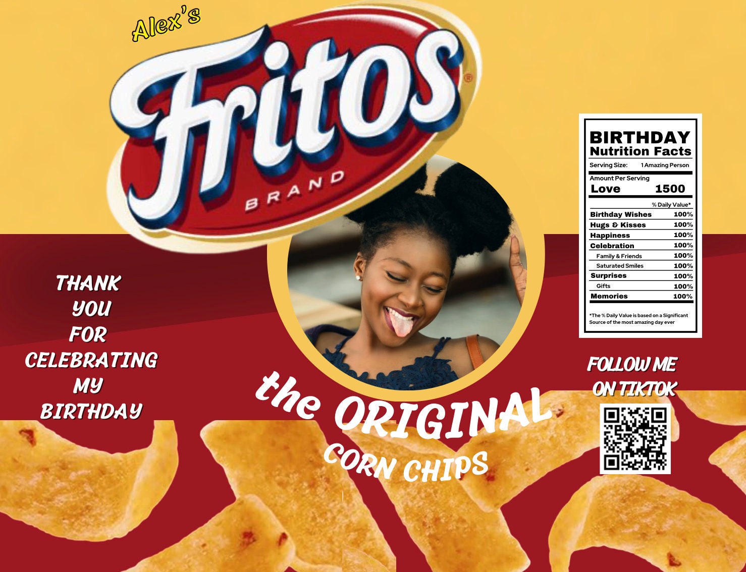 Custom Fritos Chip Bag Template - Etsy
