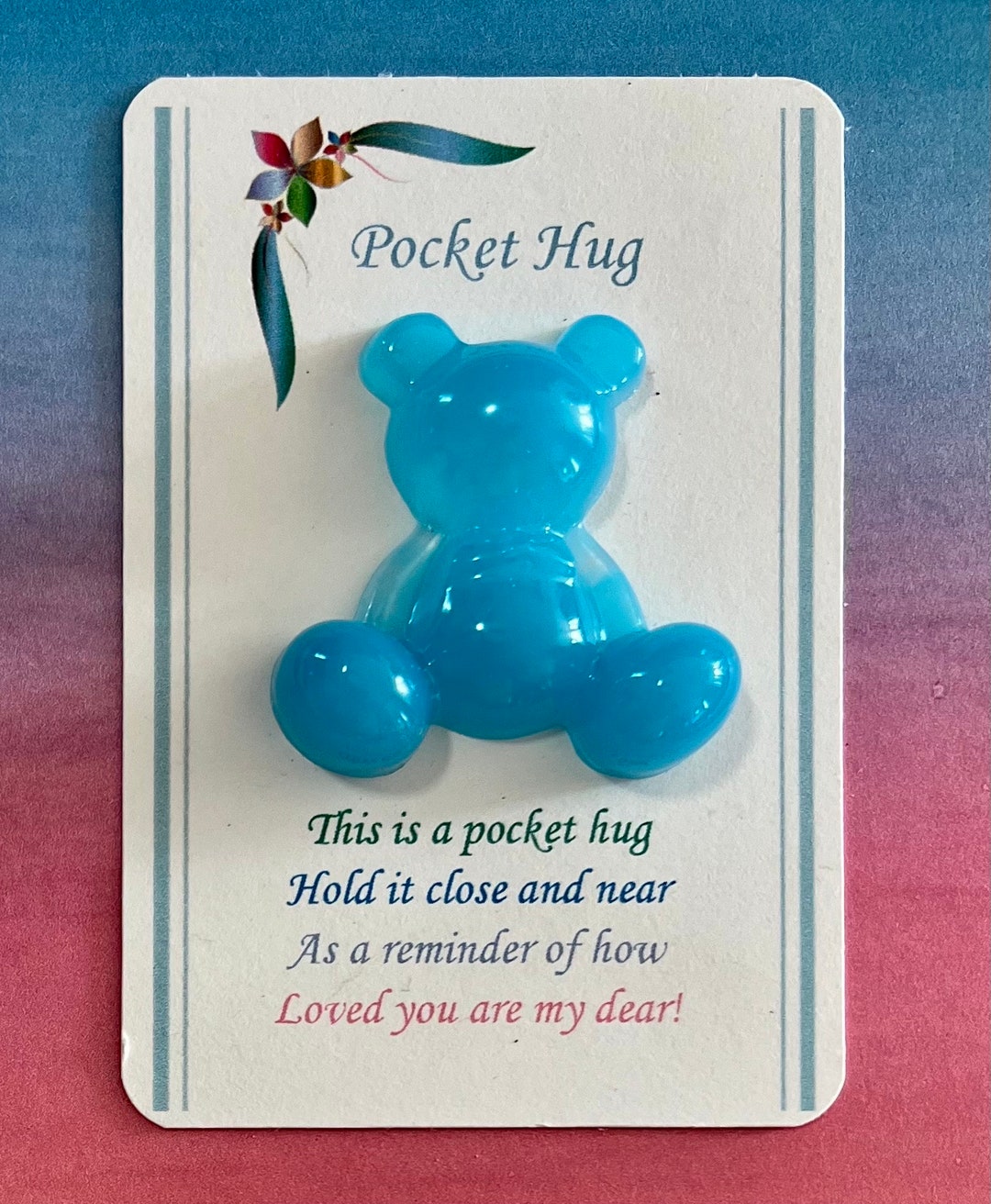 Pocket Hug Resin Baby Blue Gummy Bear Hug - Etsy
