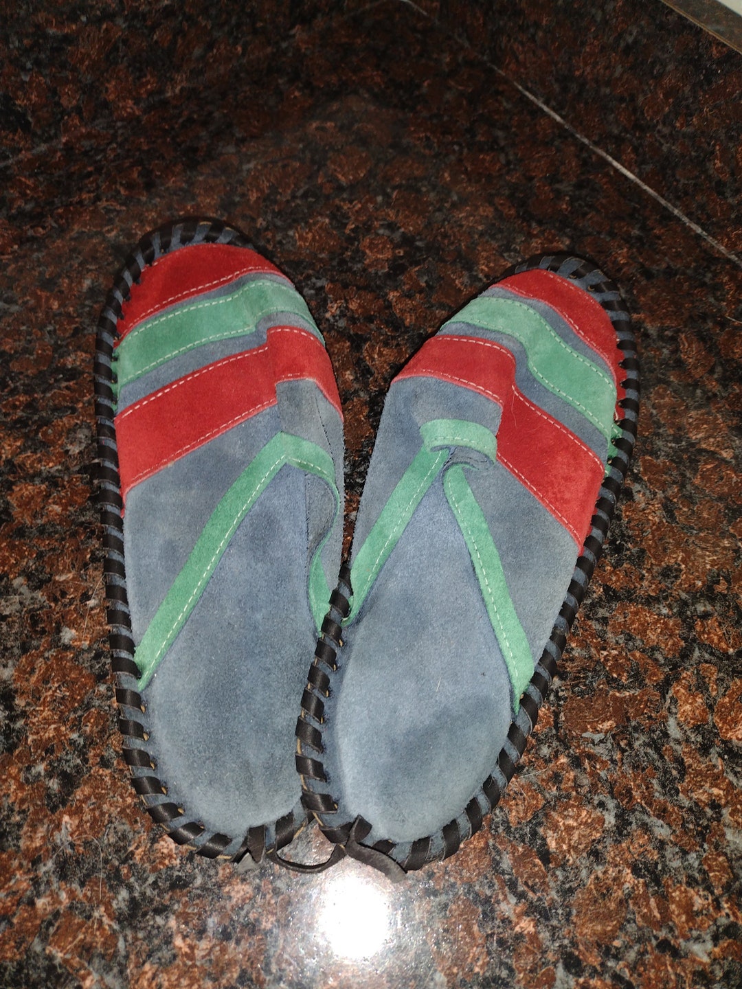 Moccasins.slippers Leather Suede Never Used 10.5/11 Women's 8.5/9 Men's ...