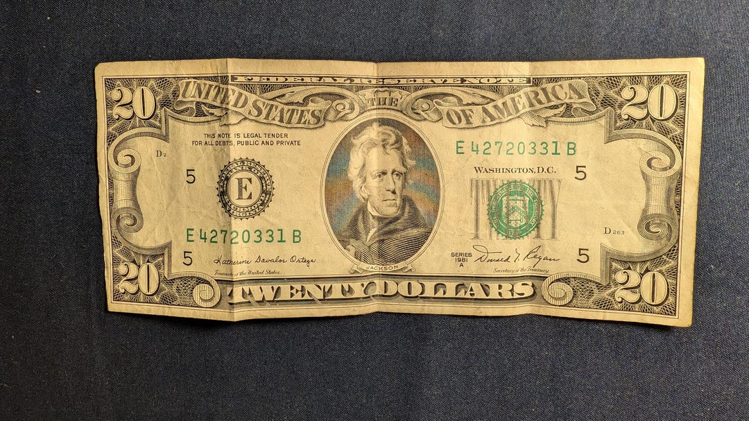 1981 20 Dollar Bill W/ Printing Error - Etsy