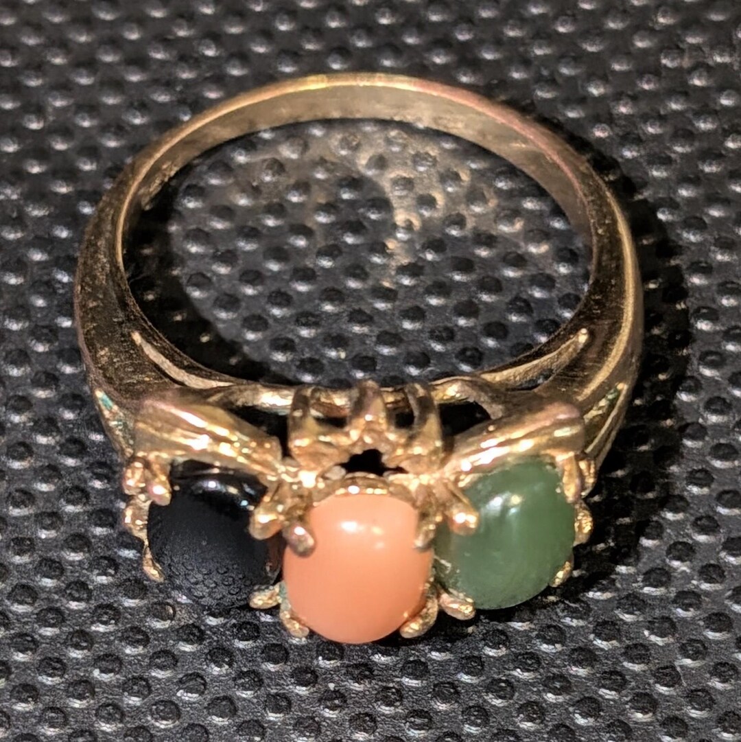 Vintage Seta Ring Three Stones TBD Size 7 - Etsy
