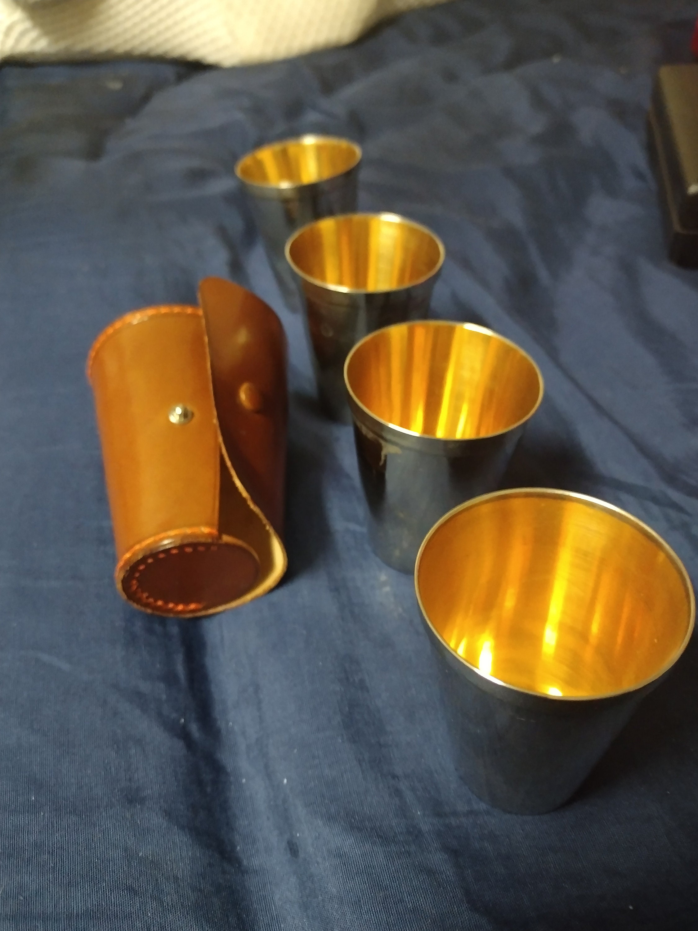 Vintage Travel German Leather Shot Glass Set - Etsy