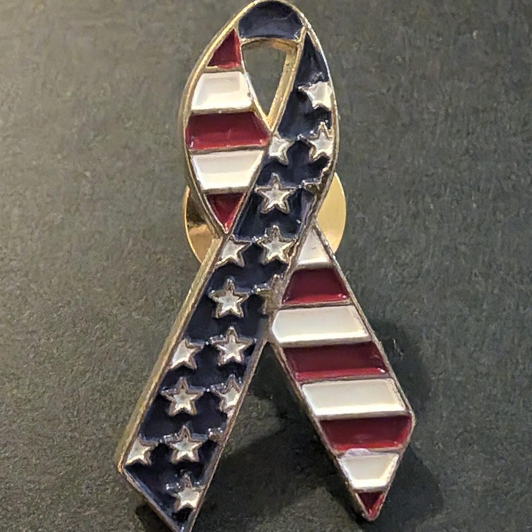 Vintage American Flag Ribbon Pin - Etsy