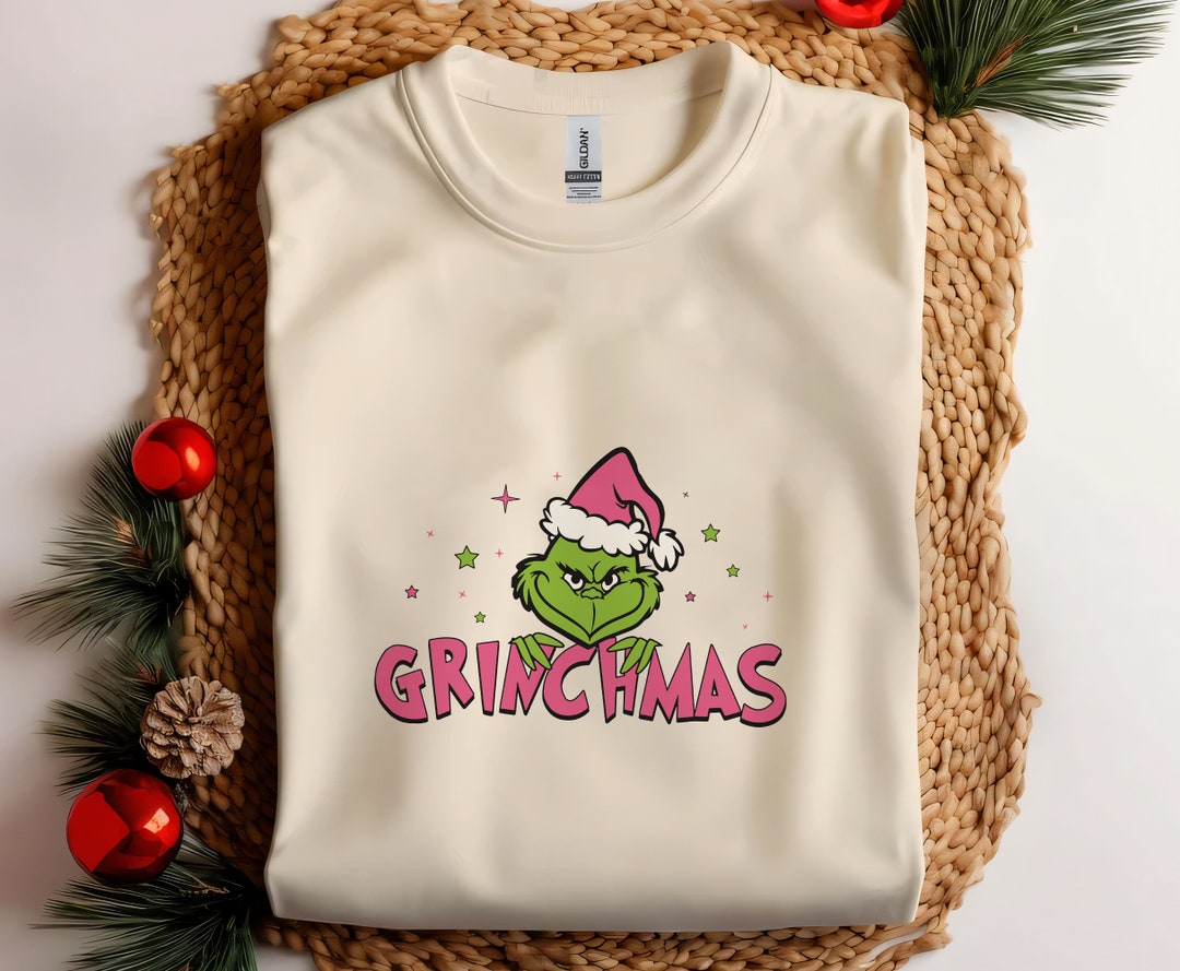 Pink Grincmas SVG Files Cute Christmas PNG Holiday - Etsy