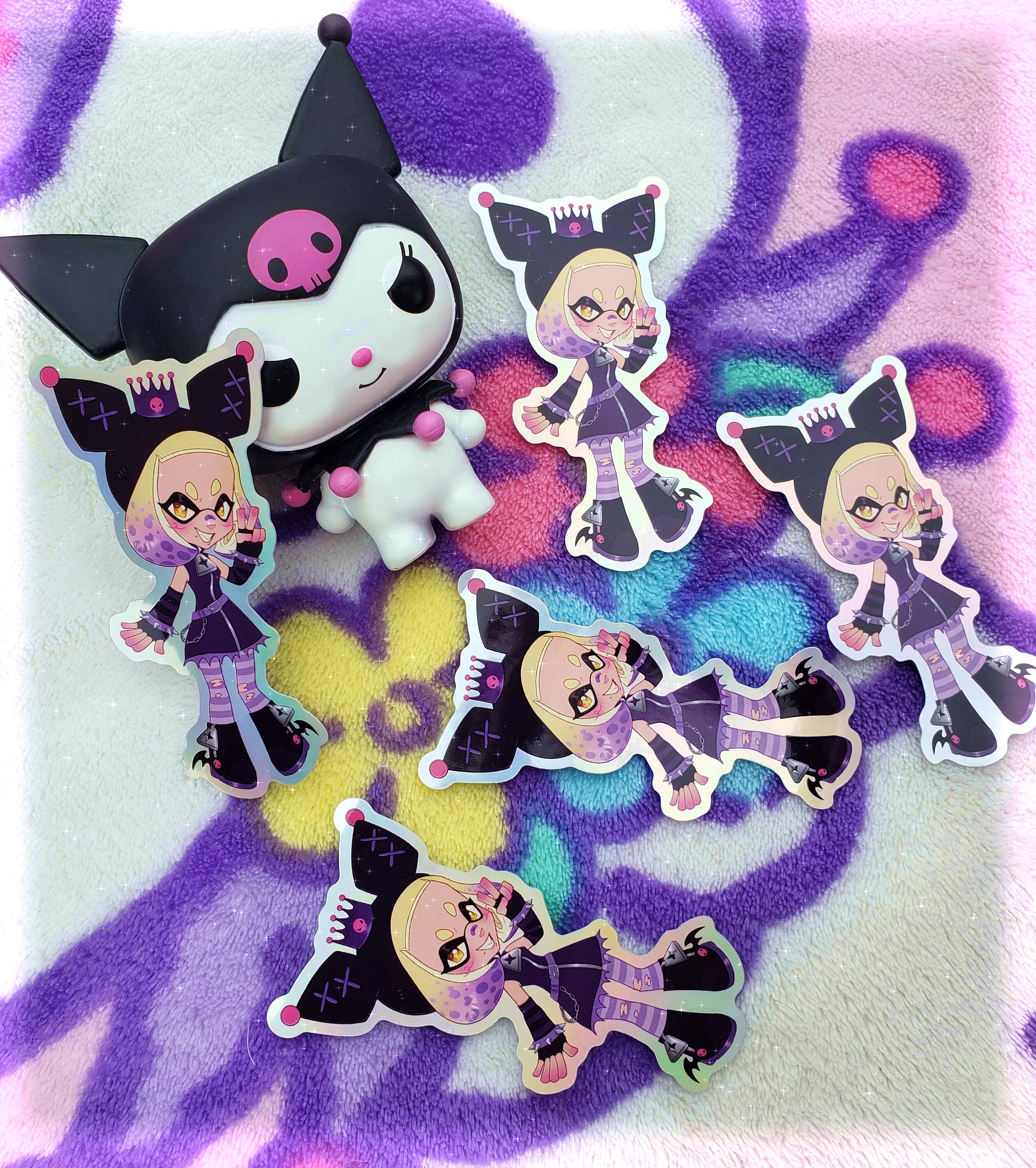 Splatoon Kuro and My Melo Sanrio Inspired off the Hook STICKER SET - Etsy