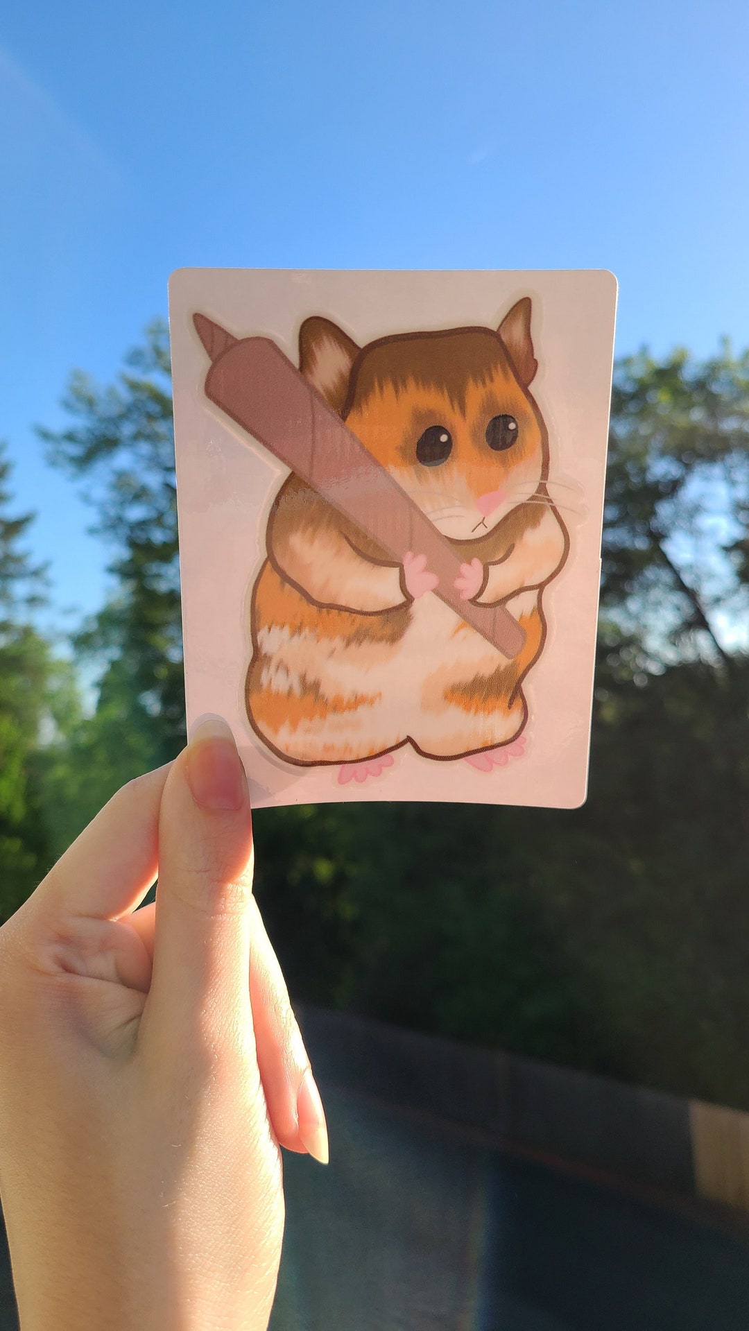 Hamster With Plant Roll Car Sticker Decal - Etsy
