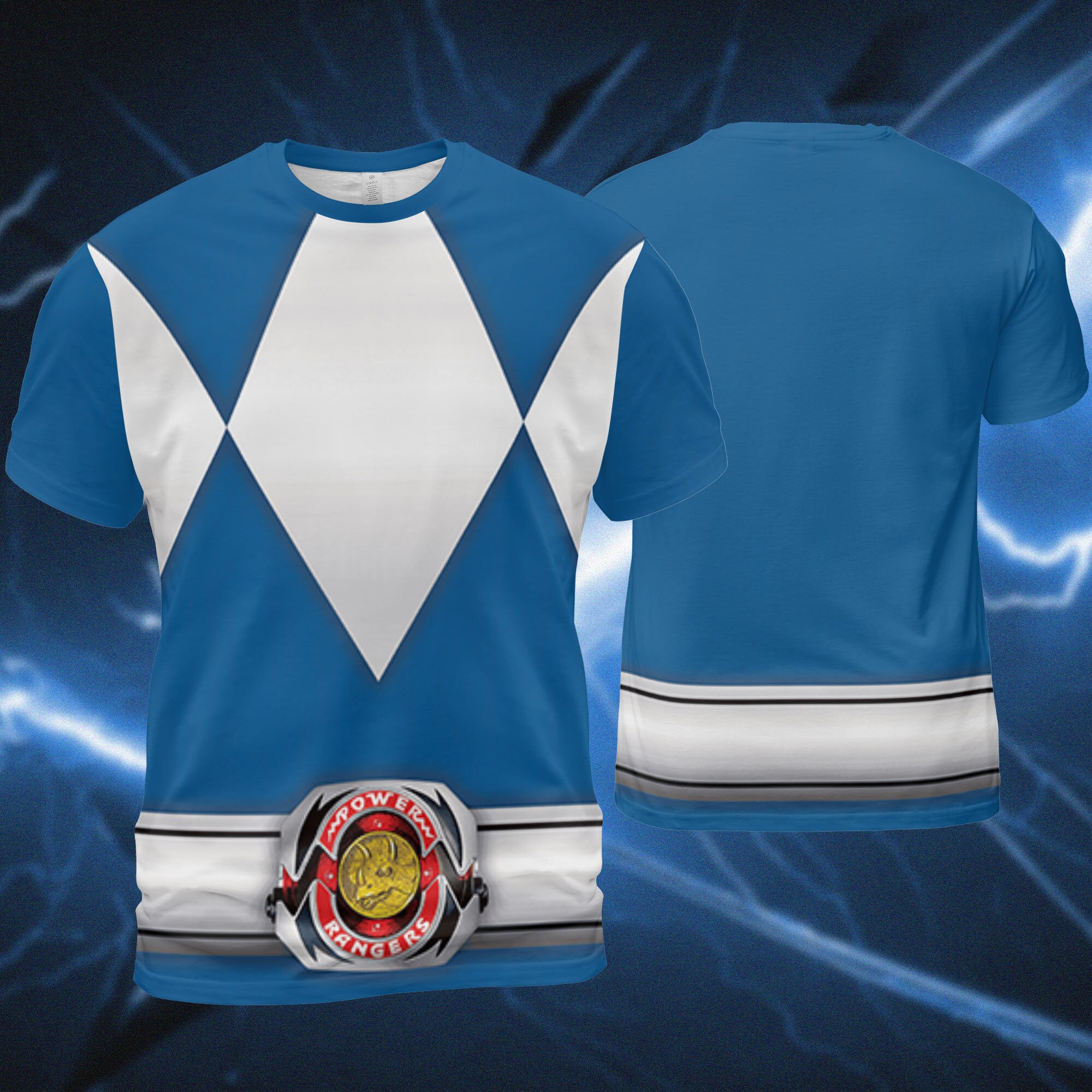 Costume Blue Ranger Hoodie, Cosplay Blue MIGHTY MORPHIN Power Ranger T ...