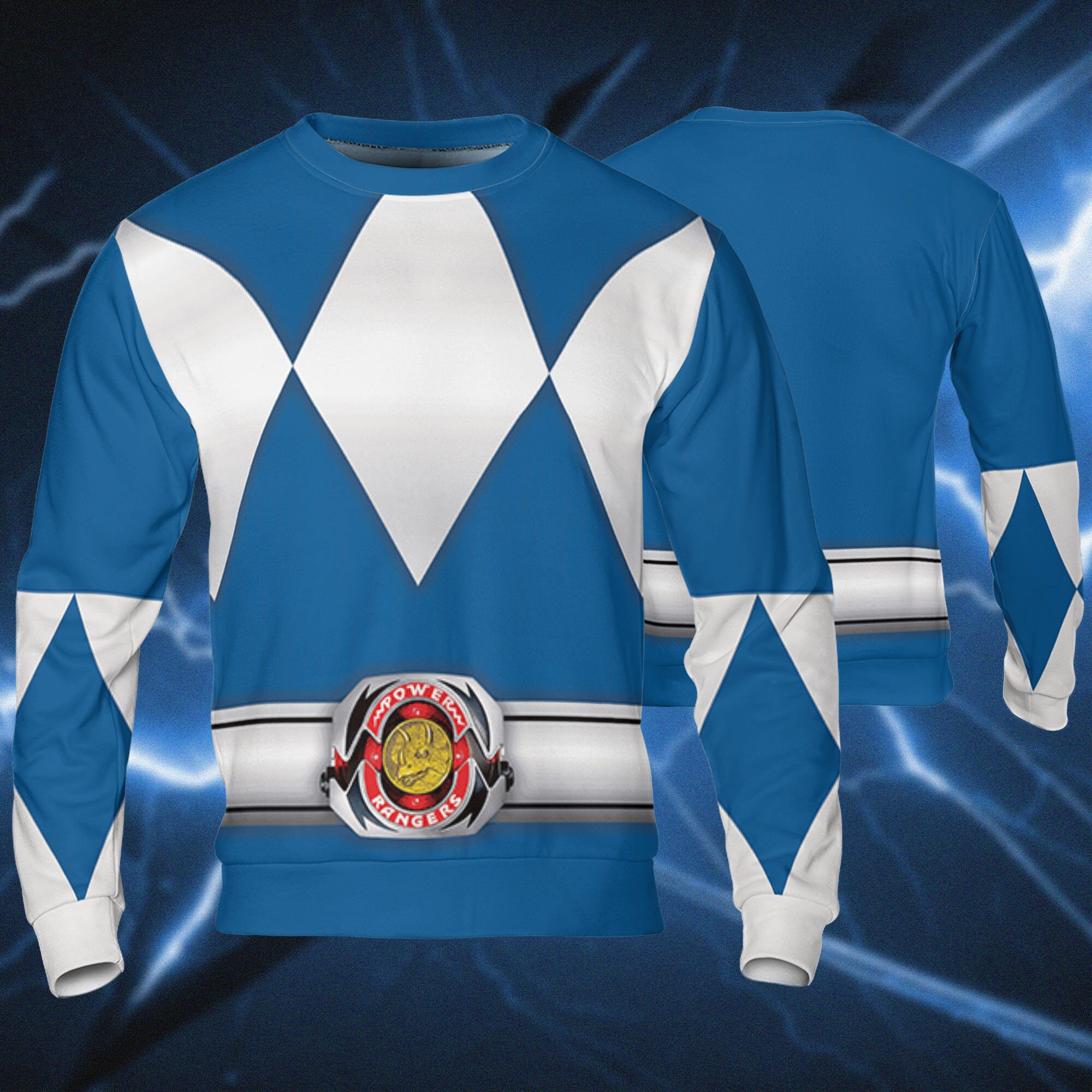 Costume Blue Ranger Hoodie, Cosplay Blue MIGHTY MORPHIN Power Ranger T ...