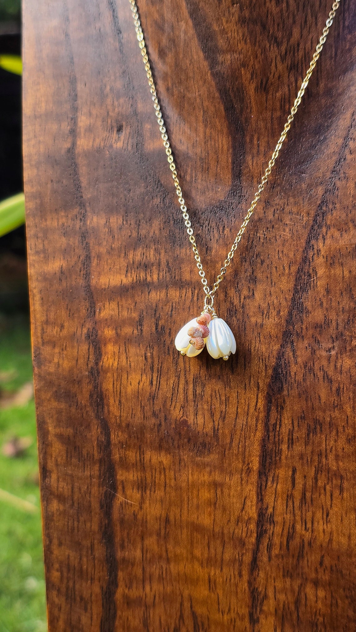 14k Goldfilled Mother-of-pearl Pikake Jasmine Flower Kahelelani Shell ...