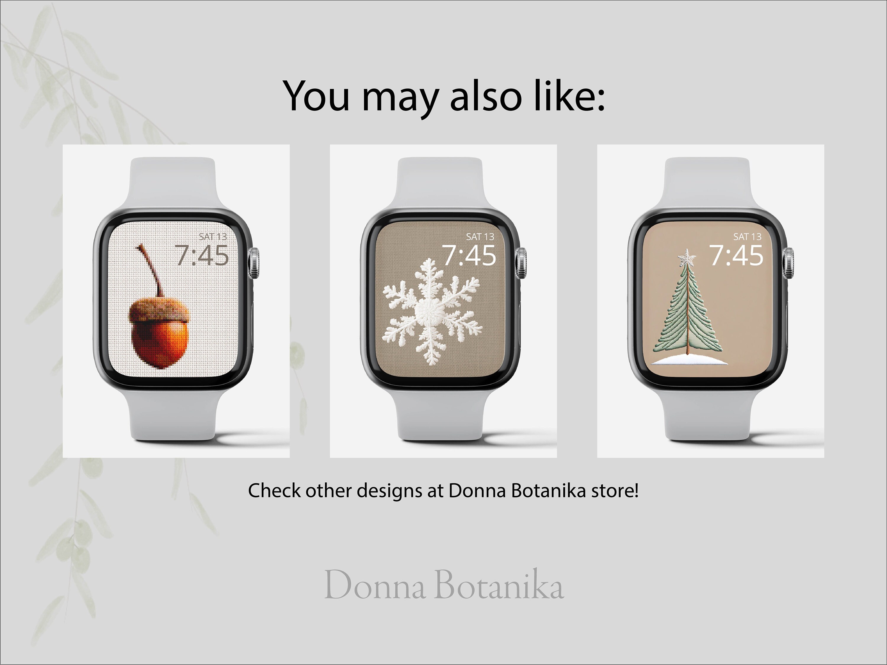 Xmas Apple Watch Wallpaper, Pine Cone Watch Face, Christmas Apple Watch ...