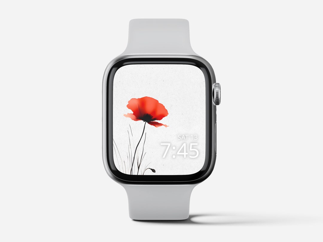 Red Poppy Apple Watch Wallpaper, Aesthetic Watch Face, Remembrance Day ...