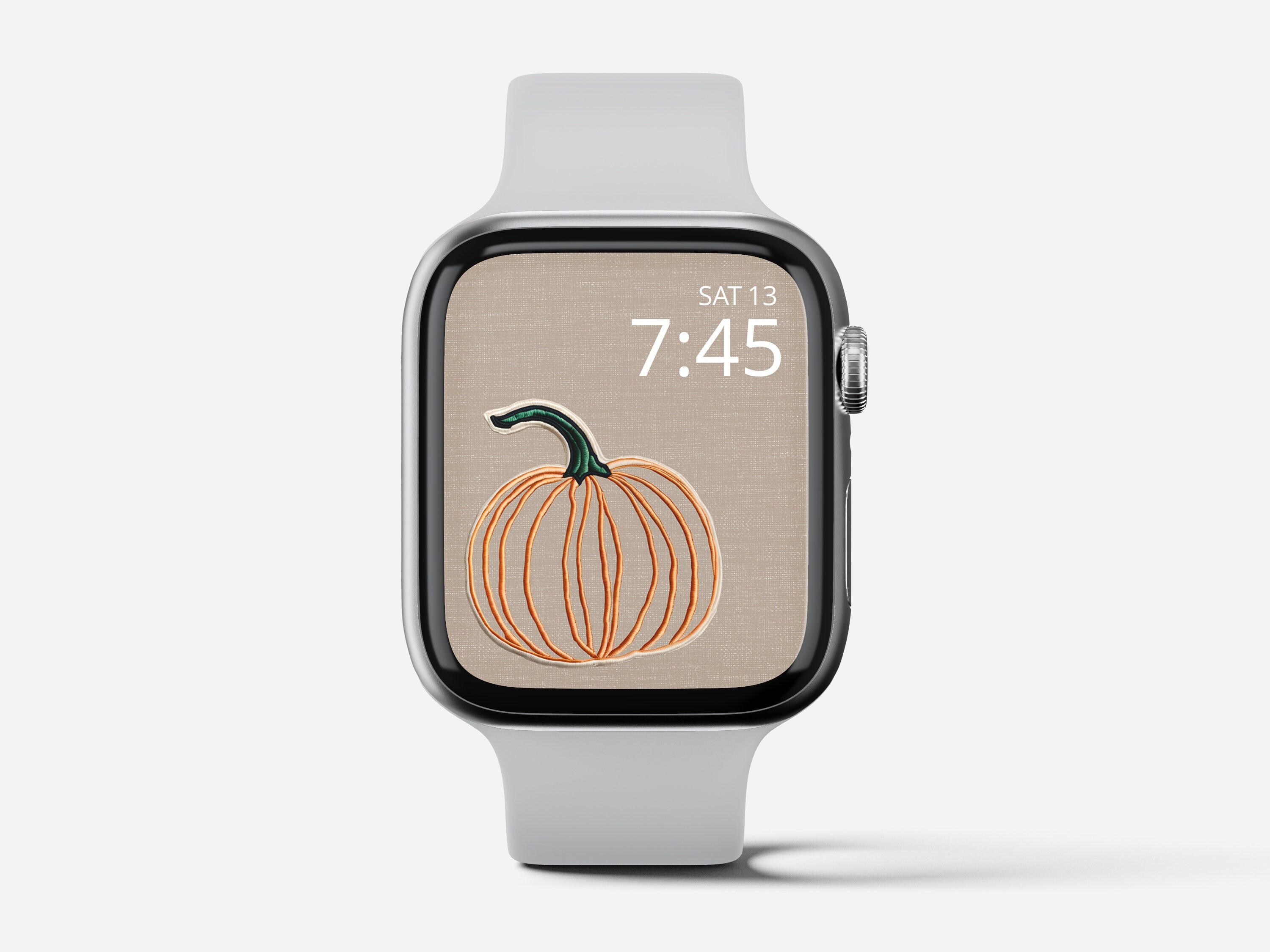 Fall Apple Watch Face Wallpaper, Embroidered Patch Pumpkin Apple Watch ...