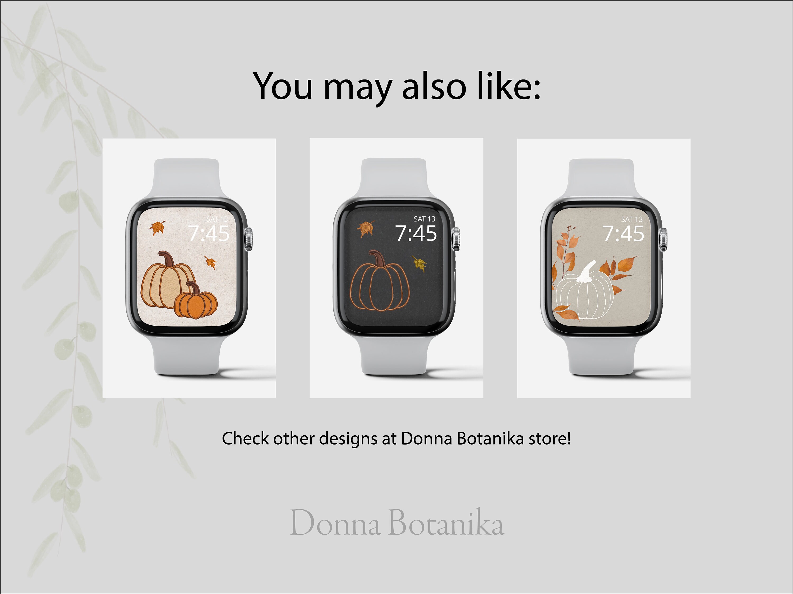 Fall Apple Watch Face Wallpaper, Embroidered Patch Pumpkin Apple Watch ...