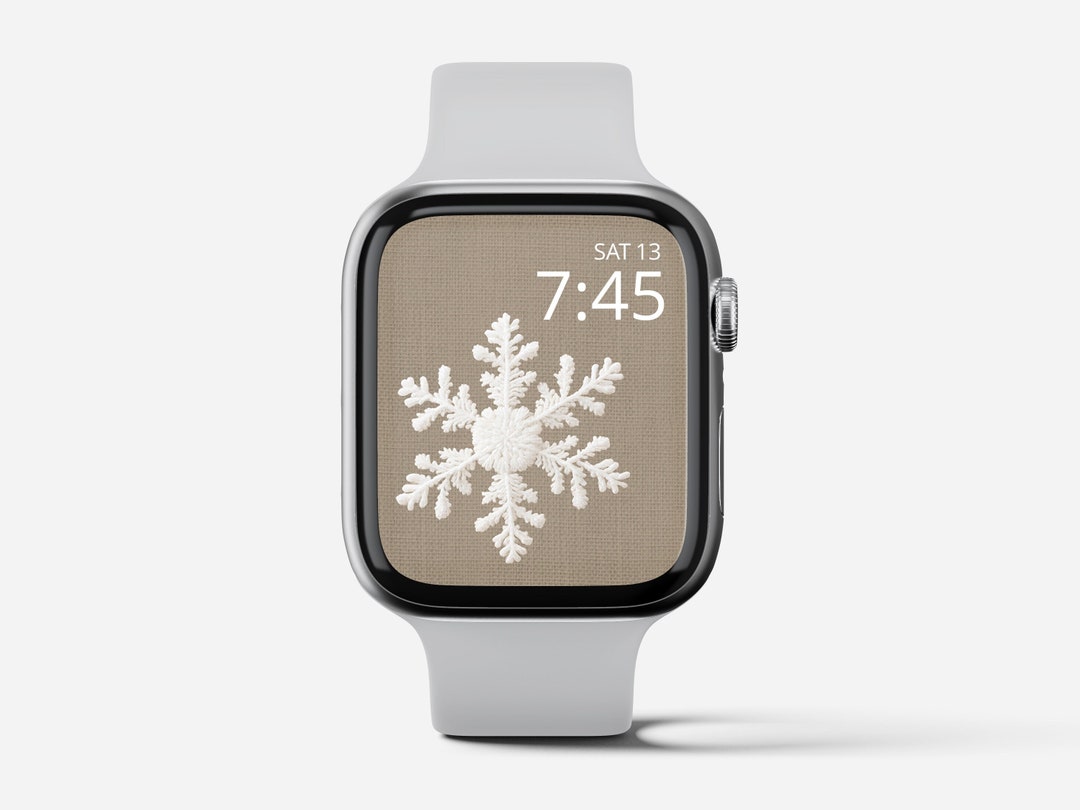 Snowflake Apple Watch Wallpaper, Embroidery Xmas Watch Face, Christmas ...