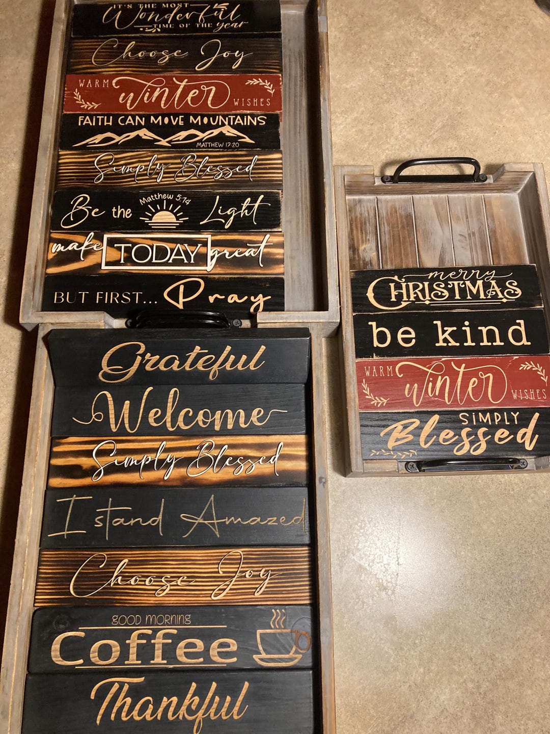 Engraved Rustic Wooden Block Signs; Country Decor; Custom Laser ...