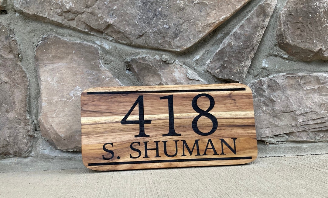 Engraved House Number Sign, Engraved Address Sign, Personalized ...