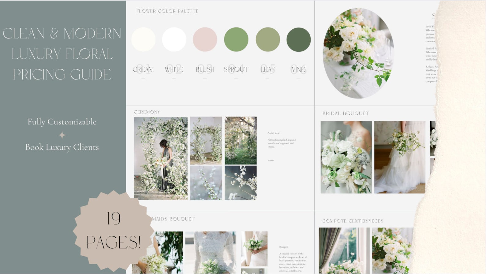 Clean and Modern Luxury Floral Proposal Template | Instant Download ...