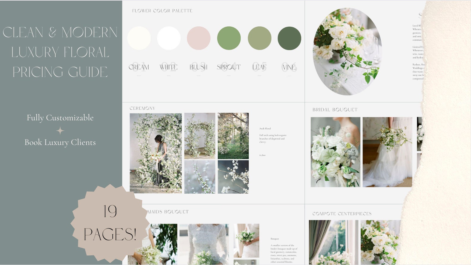 Clean and Modern Luxury Floral Proposal Template | Instant Download ...