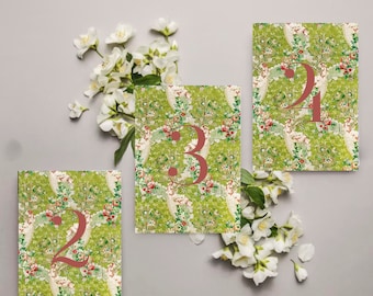 Red Chinoiserie Table Numbers | Instant Download, Canva Template ...