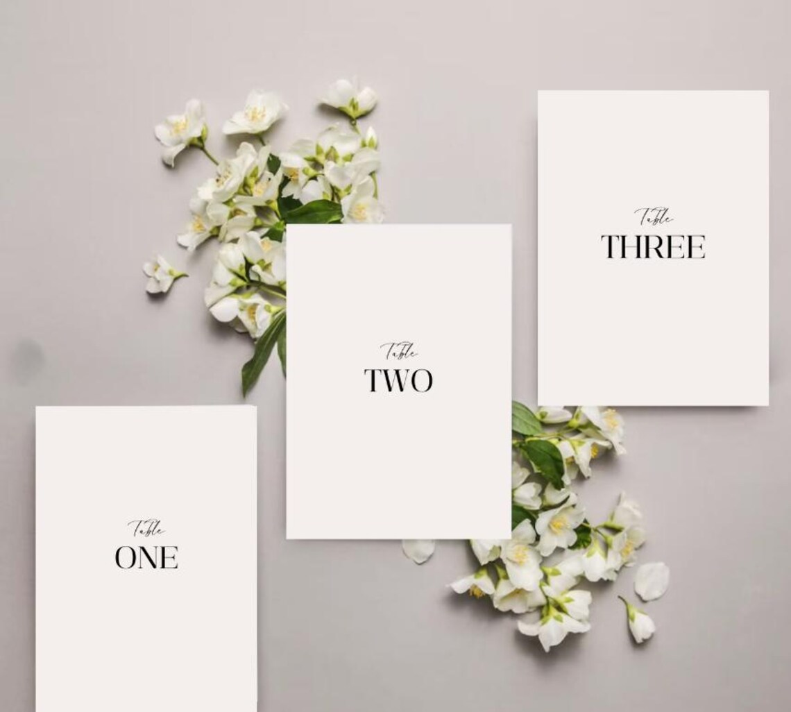 Elegant Table Numbers | Instant Download, Canva Template, Printable ...