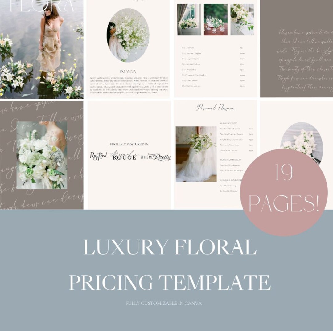 Luxury Floral Pricing Template | Instant Download, Fully Customizable ...
