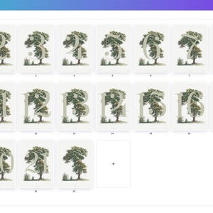 Oak Tree Table Numbers | Instant Download, Canva Template, Printable ...