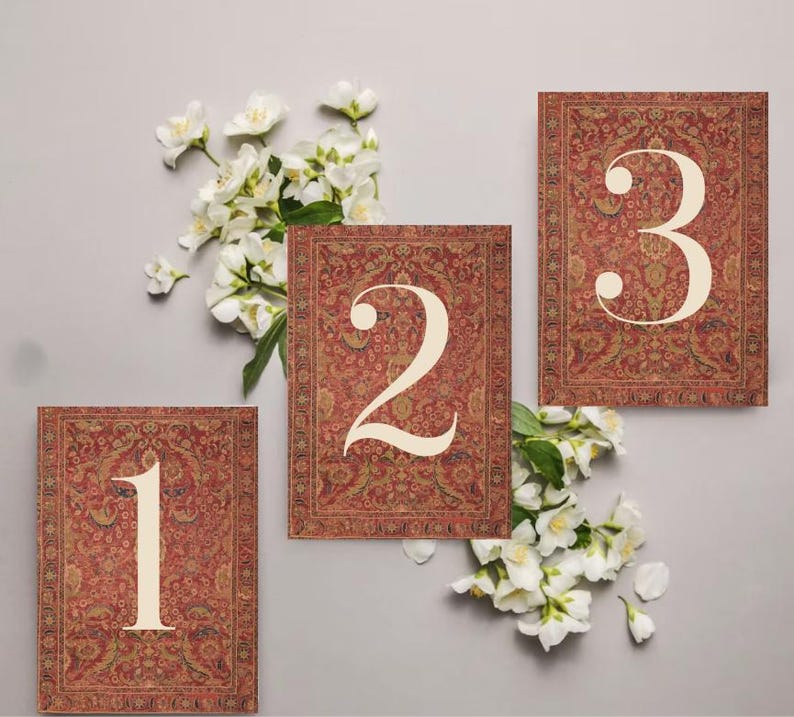 Persian Carpet Table Numbers 1-20 | Printable Canva Template (instant ...