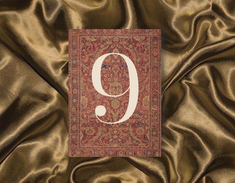 Persian Carpet Table Numbers 1-20 | Printable Canva Template (instant ...