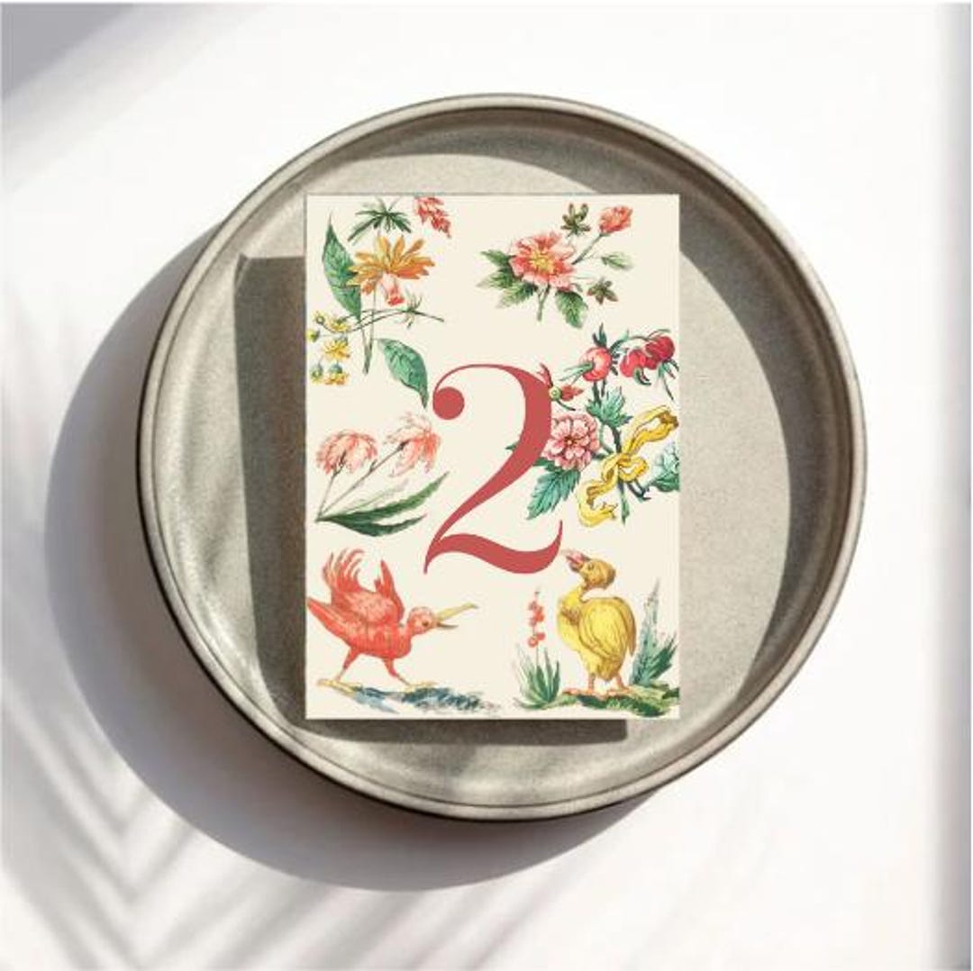 Vintage Floral Dodo Table Numbers | Instant Download, Canva Template ...