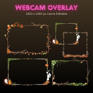 Spooky Webcam Overlay Rounded Corner Cute Ghost Twitch Frames Editable ...