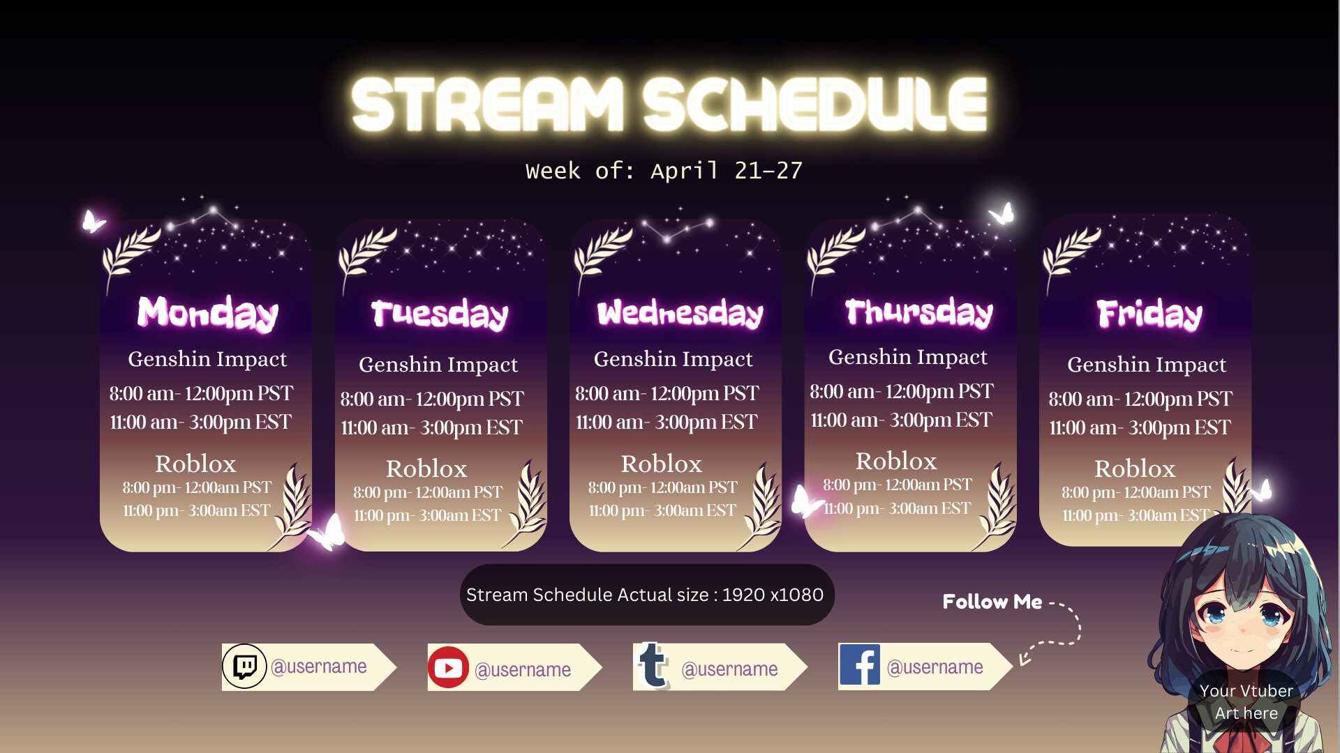 Twitch Panels Stream Cozy Magical Celestial Vtuber Asset Weekly ...