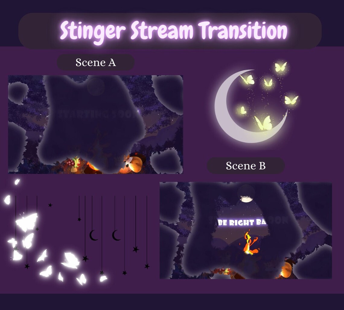 Purple Celestial Stream Package Dreamy Overlay Purple Stinger ...
