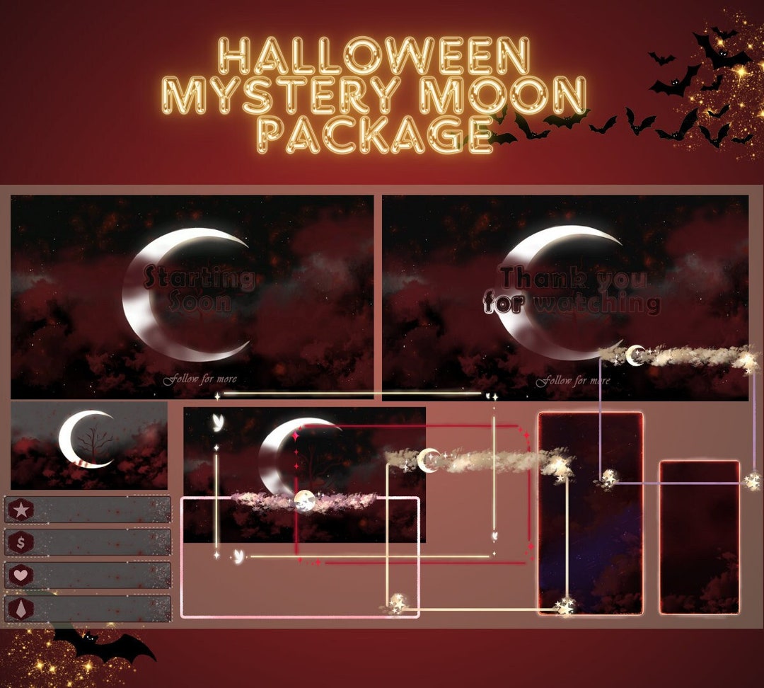 Red Animated Stream Package Mystery Celestial Halloween Overlay Horror ...