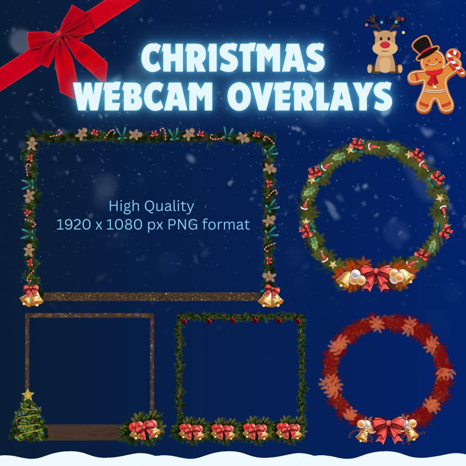 Webcam Overlays Christmas Twitch Frames Vtuber Pngtuber Assets Stream ...
