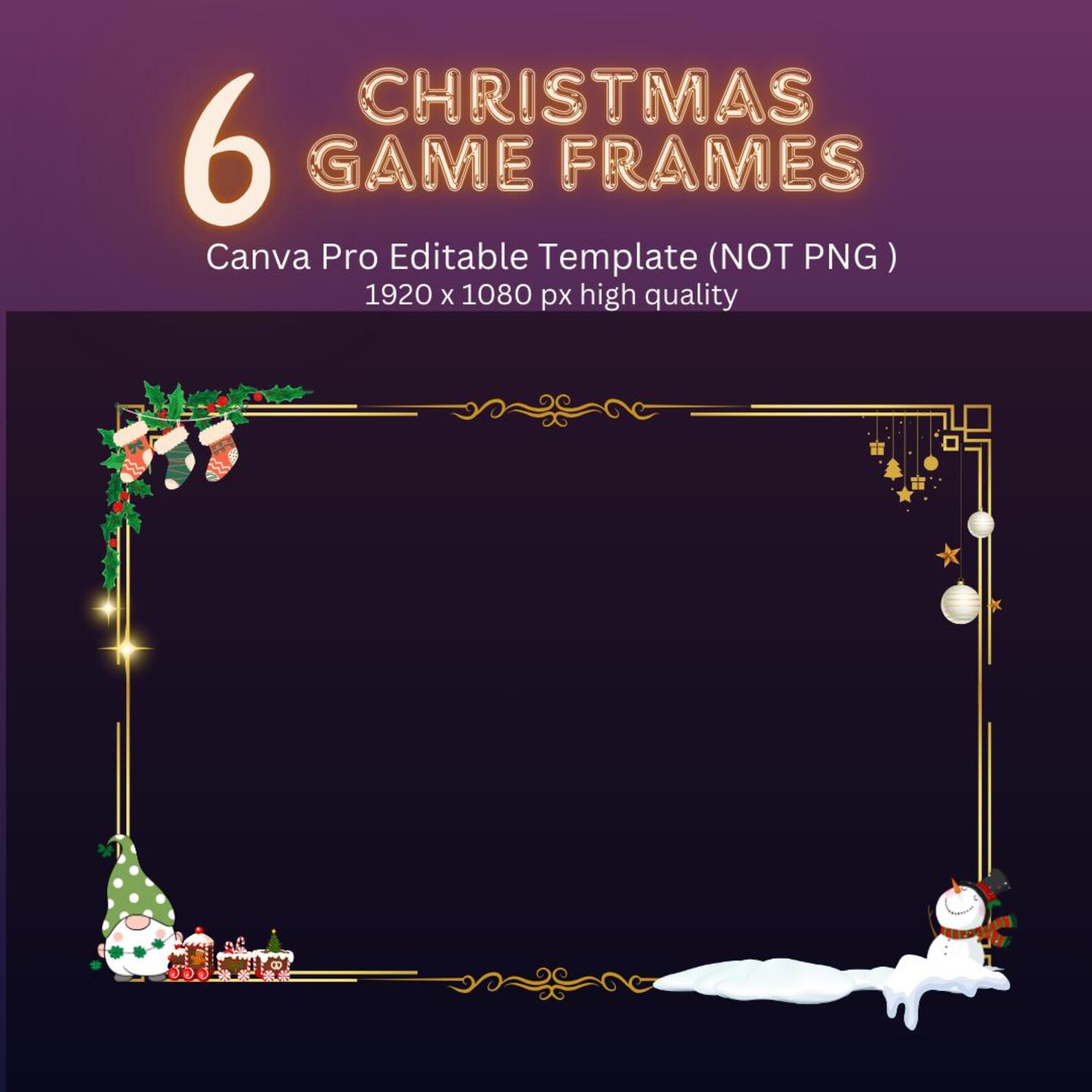 Cute Christmas Webcam Overlay Twitch Game Frames Vtuber Assets Pngtuber ...
