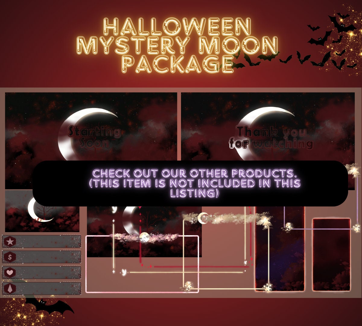 Purple Vtuber Background Animated Screens Stream Overlay Purple Sky ...