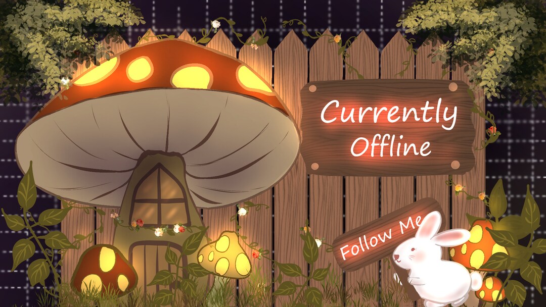Cottage Core Animated Vtuber Asset Twitch Overlay Cute Glowy Mushroom ...