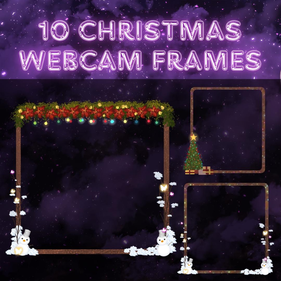Christmas Webcam Overlay Twitch Stream Pack Vtuber Asset Pngtuber Game ...