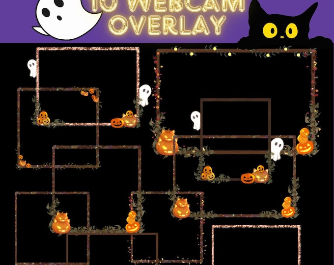 Webcam Overlay Halloween Cottage Core Cute Ghost Pumpkin Fall Season ...