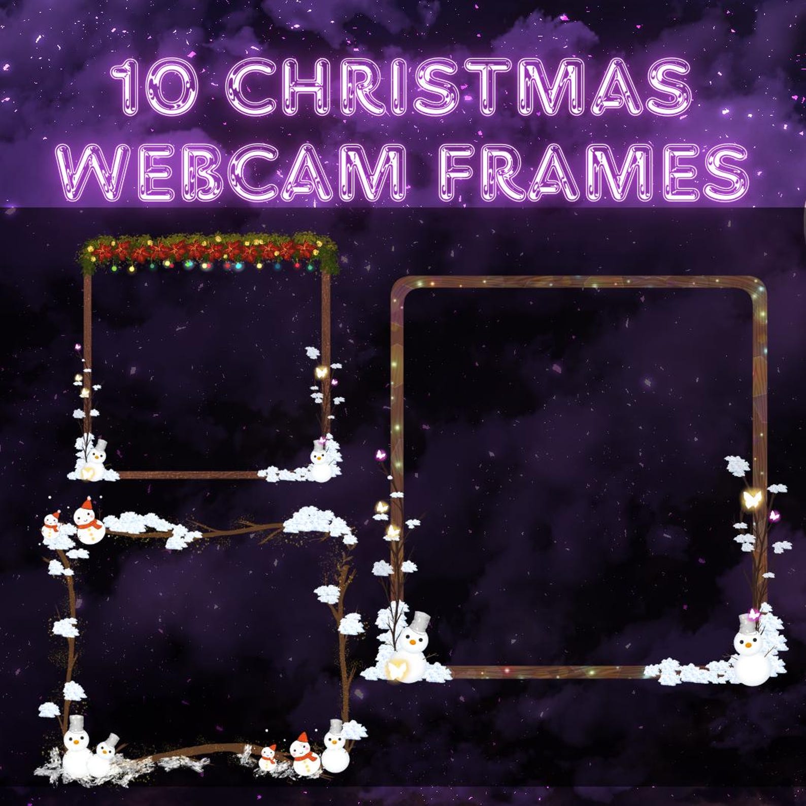 Christmas Webcam Overlay Twitch Stream Pack Vtuber Asset Pngtuber Game ...