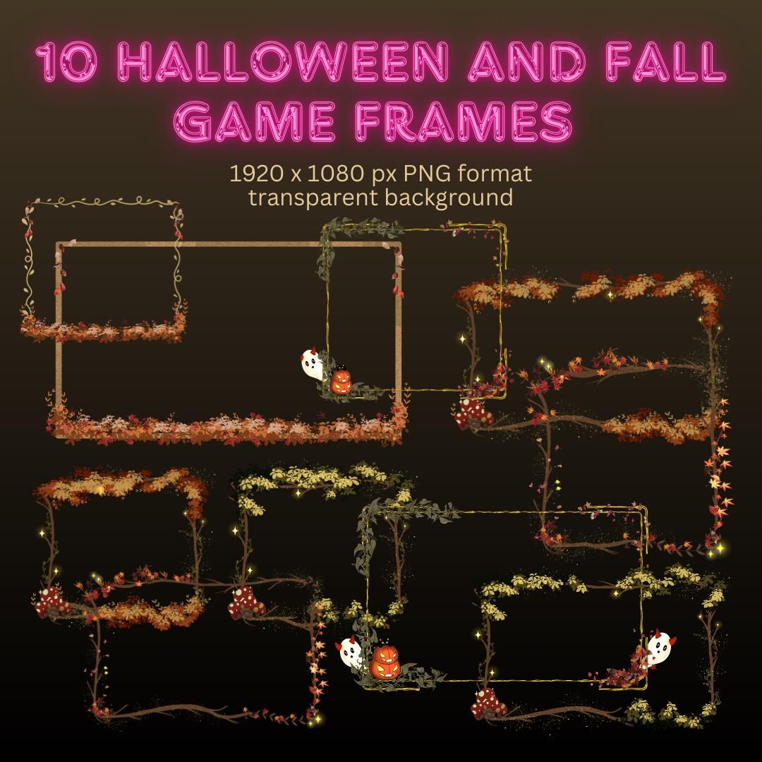 Spooky Webcam Overlay Rounded Corner Cute Ghost Twitch Frames PNG ...