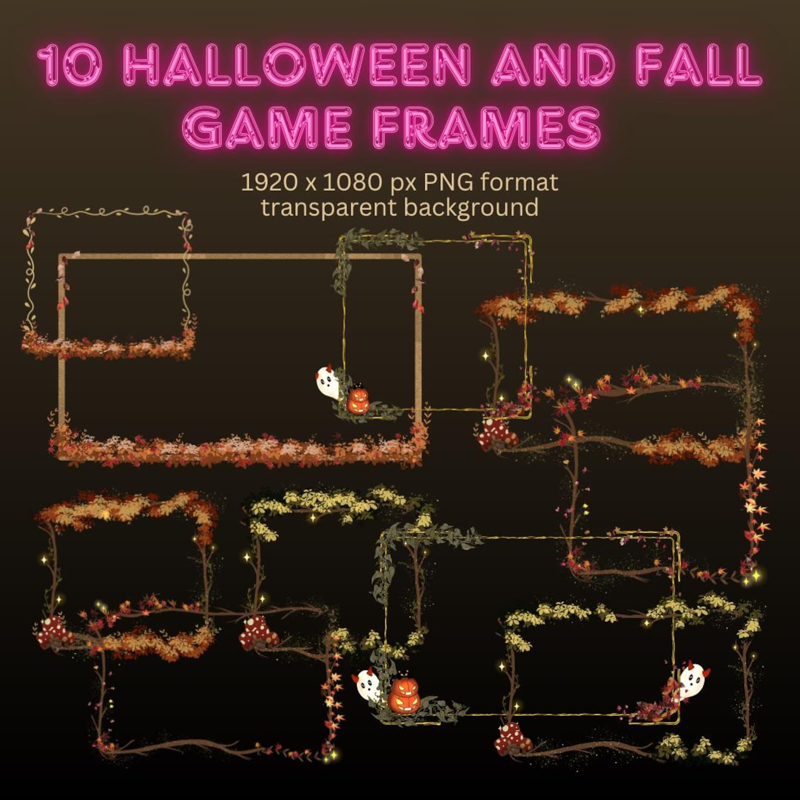 Spooky Webcam Overlay Rounded Corner Cute Ghost Twitch Frames PNG ...