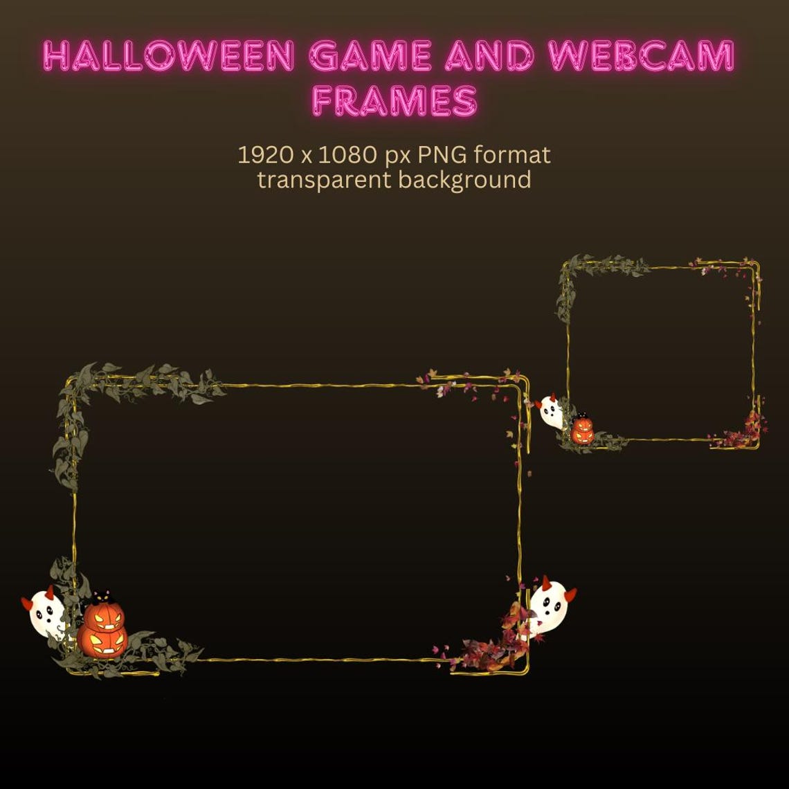 Spooky Webcam Overlay Rounded Corner Cute Ghost Twitch Frames PNG ...