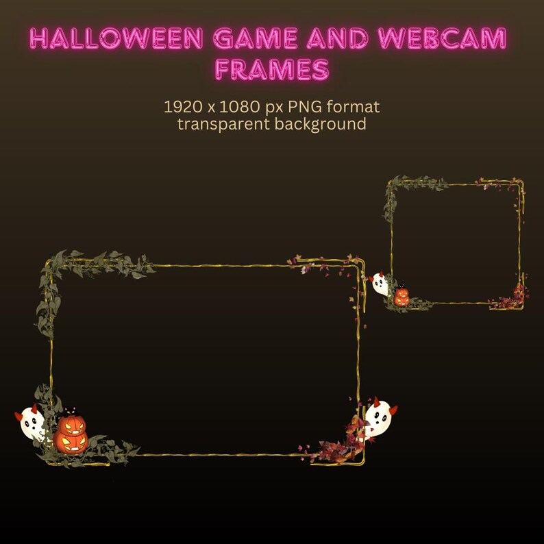 Spooky Webcam Overlay Rounded Corner Cute Ghost Twitch Frames PNG ...