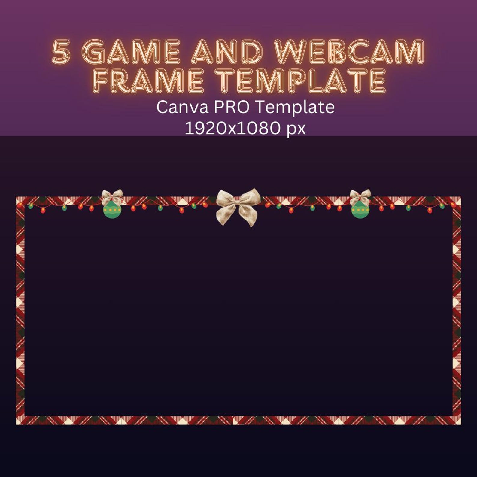 Twitch Frames Classic Christmas OBS Overlay Canva Template Webcam ...
