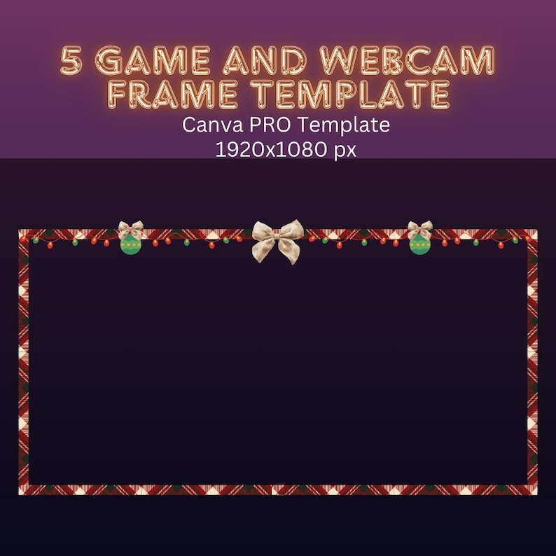 Twitch Frames Classic Christmas OBS Overlay Canva Template Webcam ...