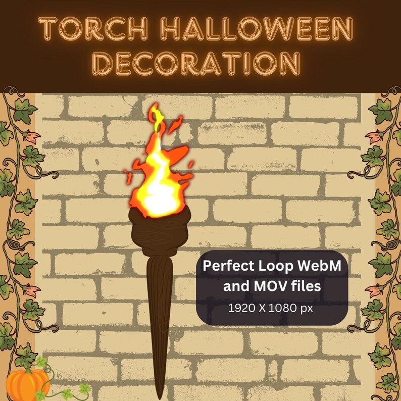 Animated Halloween Stream Overlay: Spooky Torch Decoration (webm, MOV ...