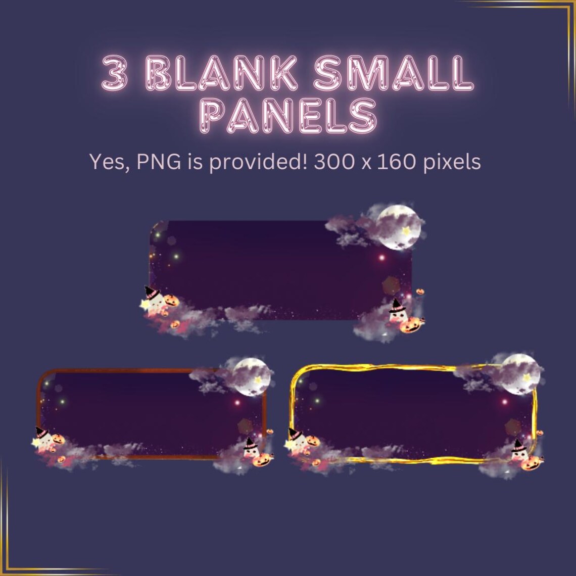 Twitch Panels Halloween Blank PNG Cute Ghost Witch Hat Vtuber Asset ...