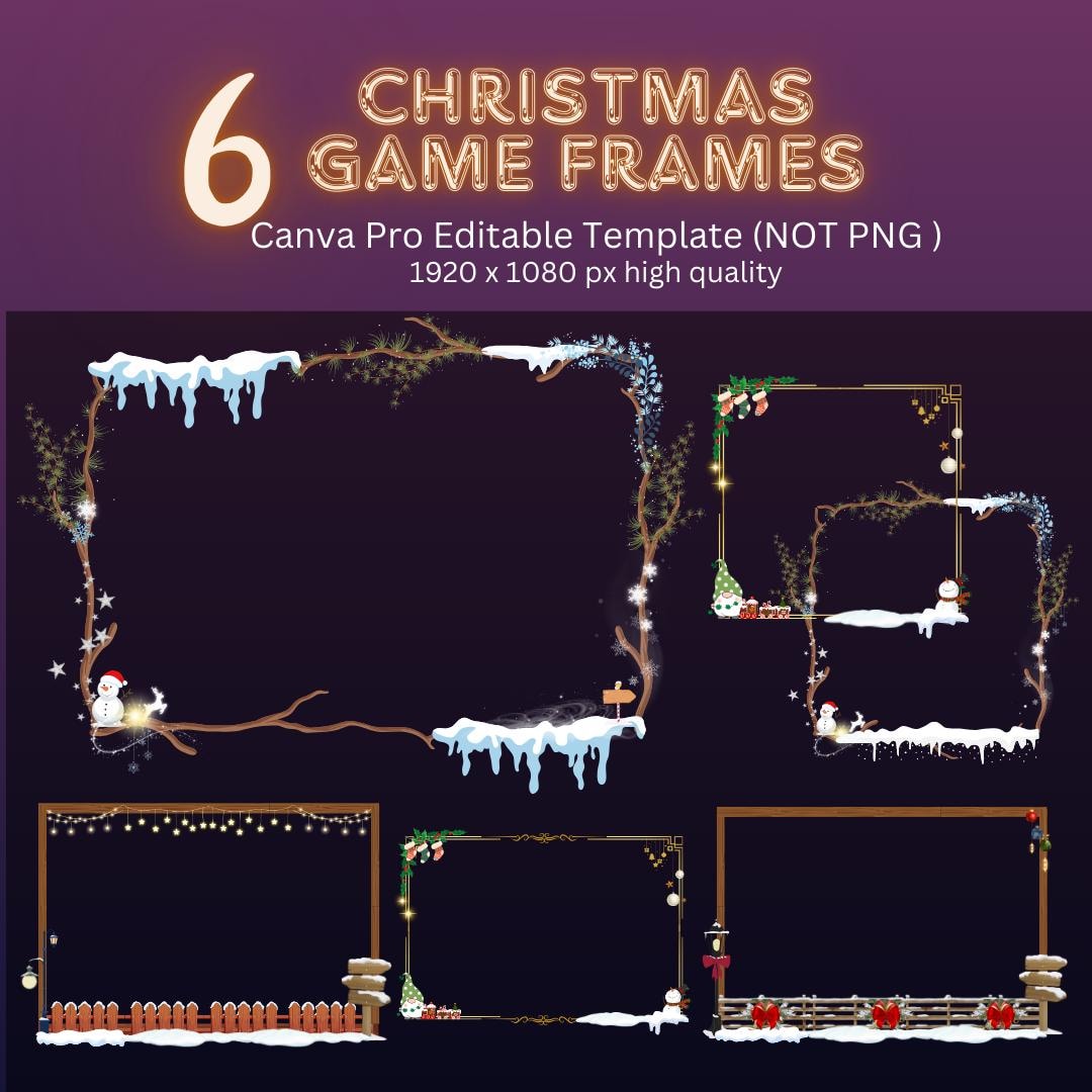 Cute Christmas Webcam Overlay Twitch Game Frames Vtuber Assets Pngtuber ...